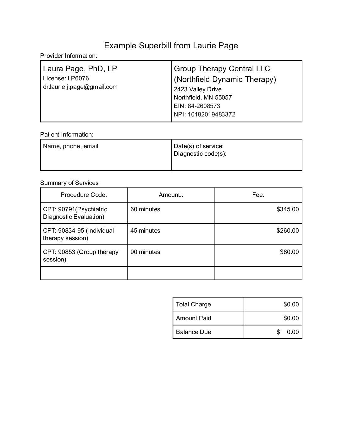 Rates and Insurance - Northfield Dynamic Therapy